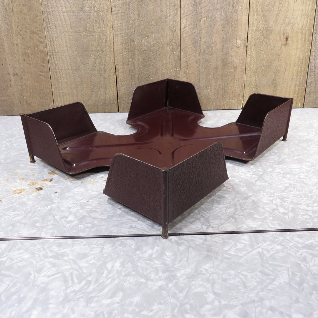 Vintage 1930s Red Metal File Tray Desk Organizer, Y and E Accesso in ...