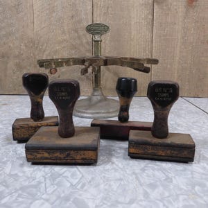 Vintage 8 Slot Rubber Stamp Holder Carousel With Stamps, Retro ...