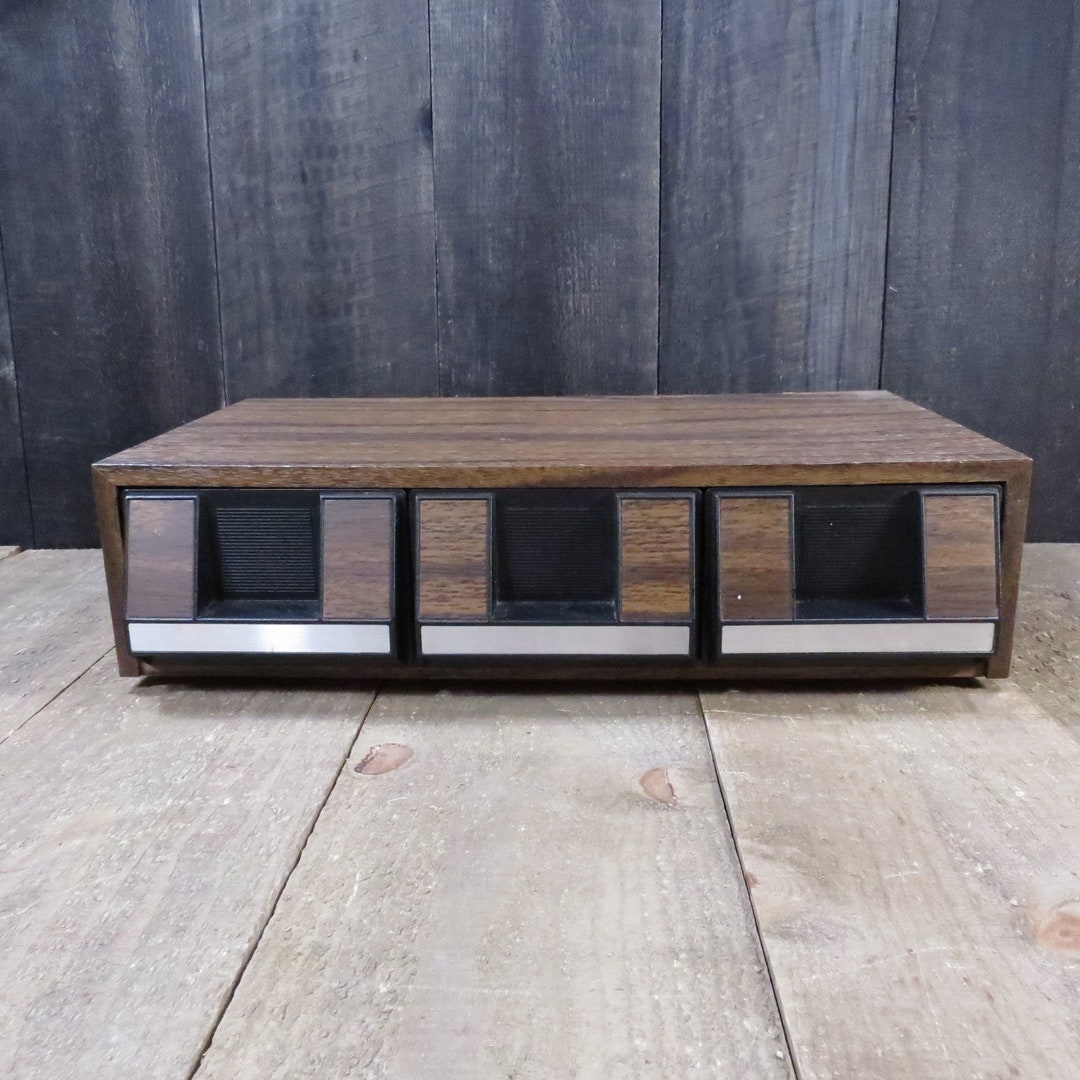 Vintage Audio Cassette Tape Storage Case, 1970s 1980s Retro 3-drawer ...