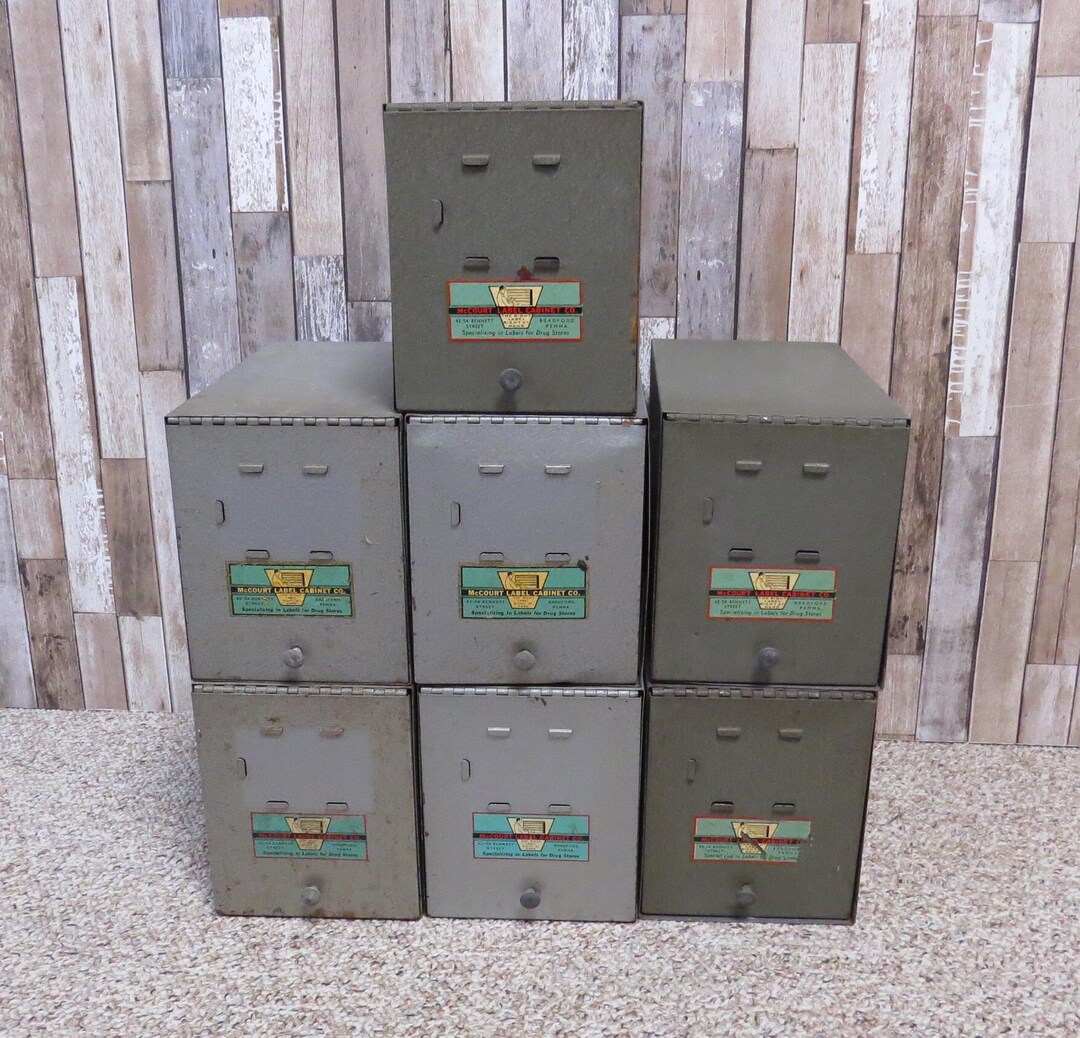 Vintage Industrial Salvage Storage Box: Midcentury Mccourt Drug Store ...
