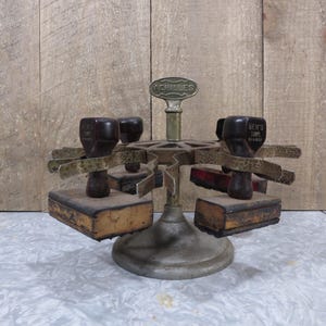 Vintage 8 Slot Rubber Stamp Holder Carousel With Stamps, Retro ...