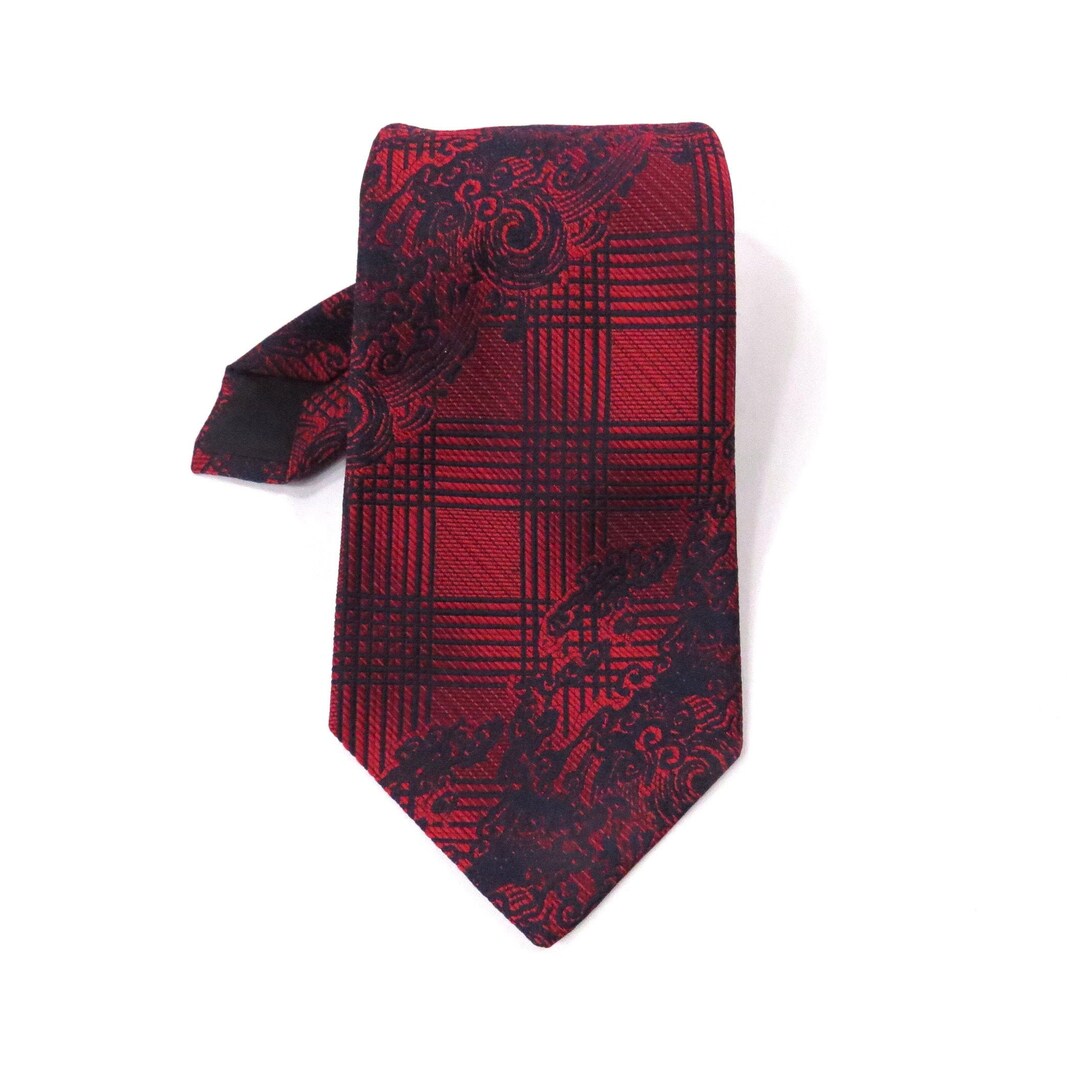 Red and Blue Funky Pattern Checked Vintage Regal Tie 1970s - Etsy