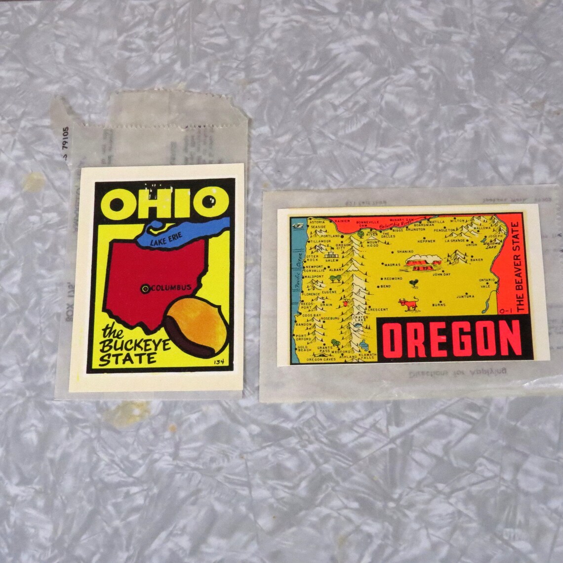 Vintage State Travel and Cartoon Decals Baxter Lane Retro - Etsy
