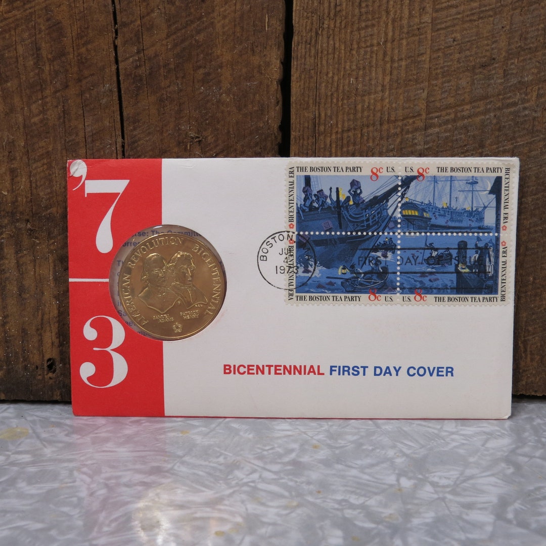 1973 Bicentennial First Day Cover, Boston Tea Party Stamp & Medal - Etsy