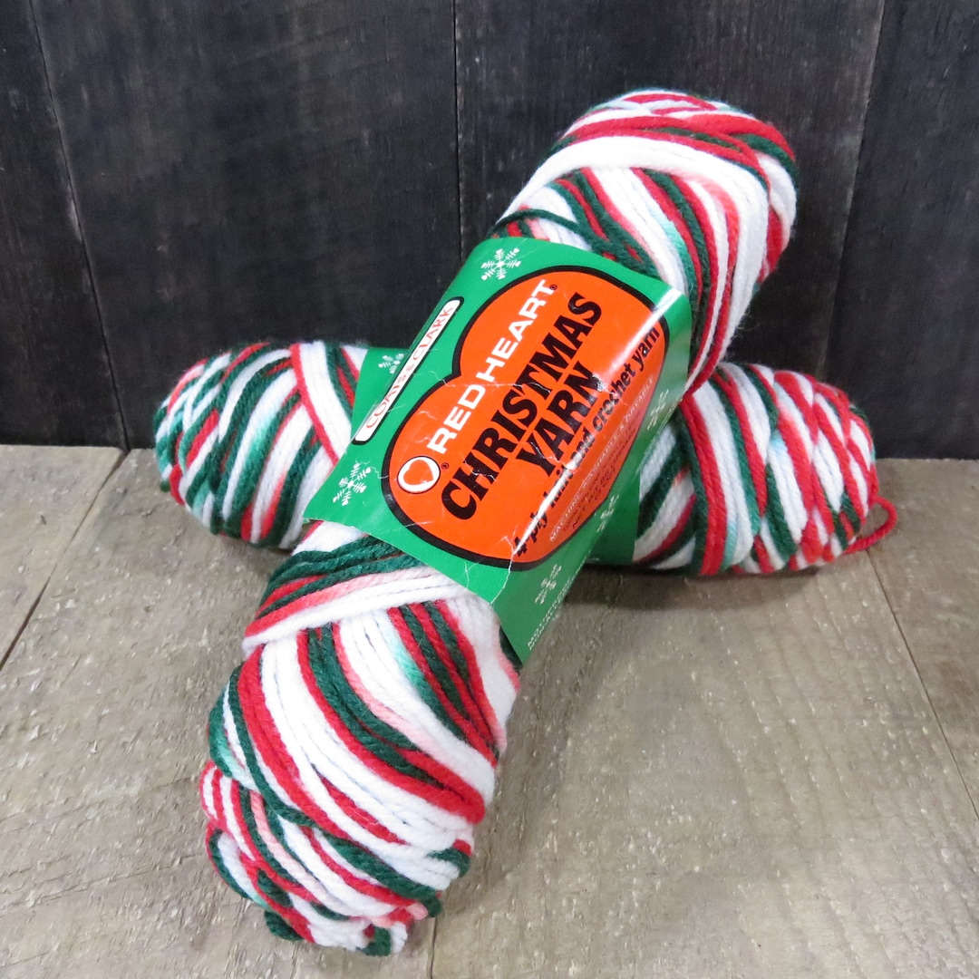 Vintage Red Heart Christmas Yarn - Lot of 2 - Etsy