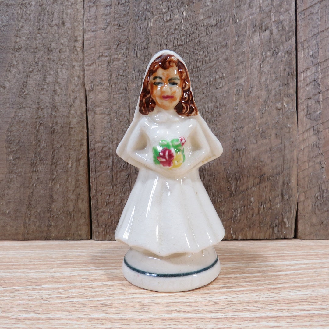 Vintage Two Sided Salt Pepper Shaker, Midcentury Figural Bride and ...