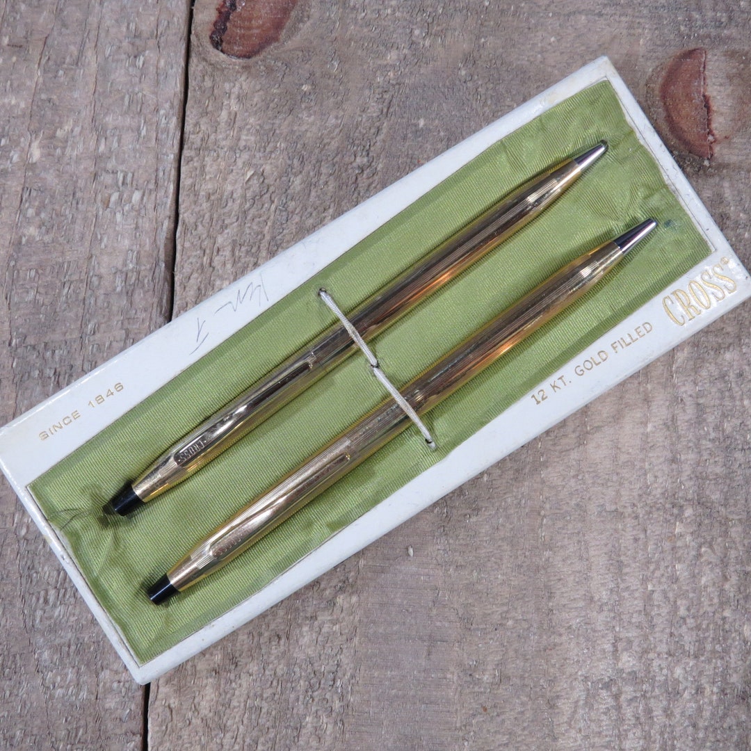 Vintage Cross 12k Gold Filled Pen and Pencil Set, Midcentury Office ...