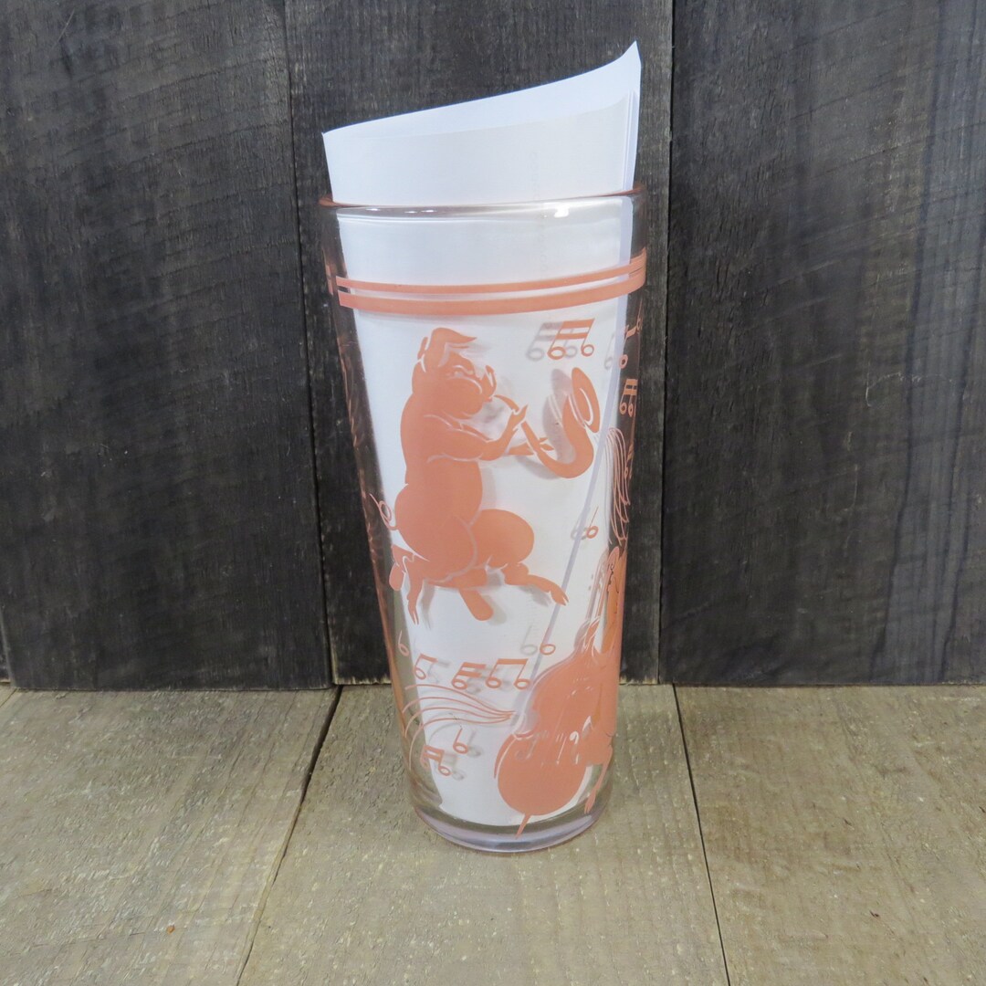 Vintage Musical Pigs Hazel Atlas Cocktail Shaker, Midcentury Barware ...