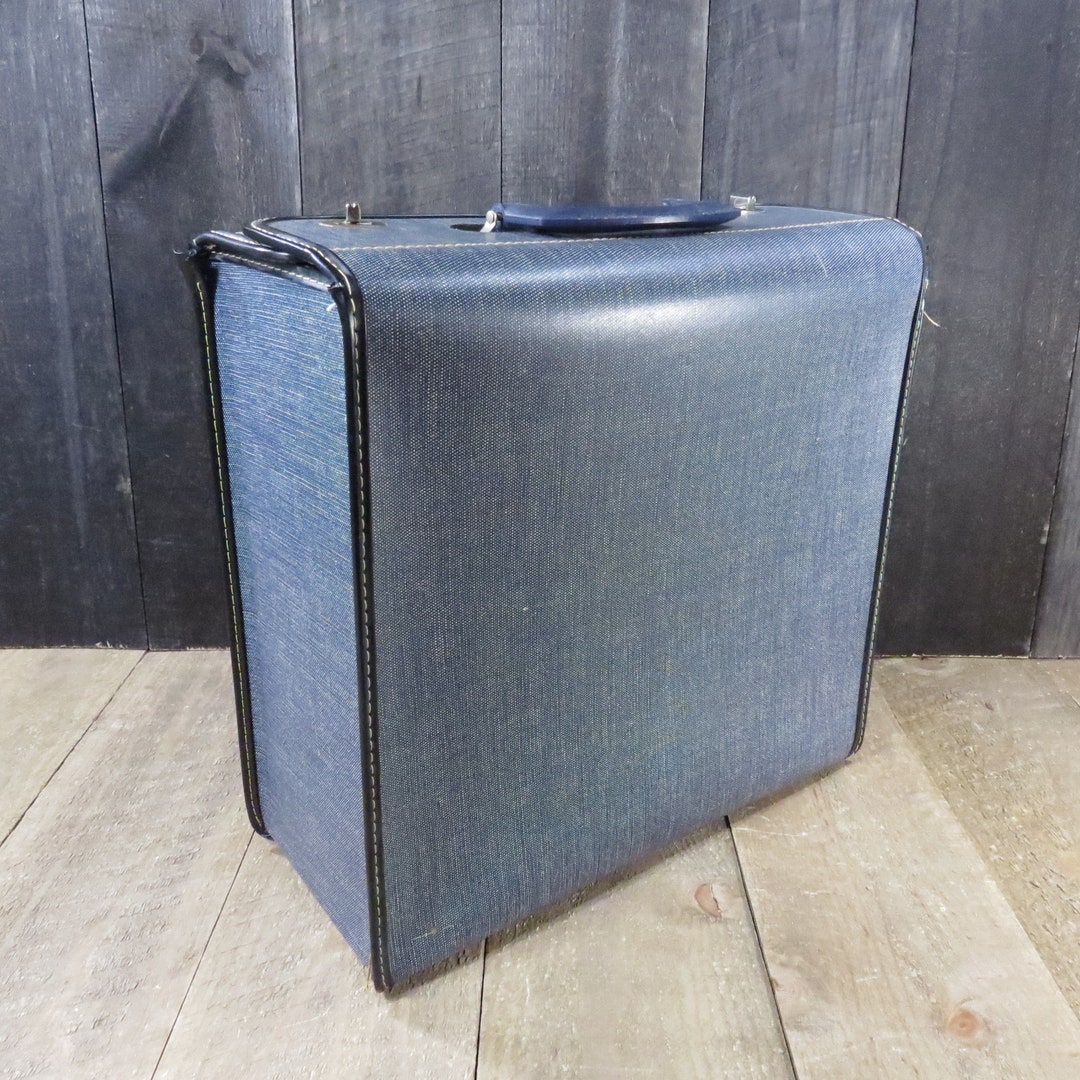 Vintage Travel File Box Briefcase, 1970s Denim Blue File Carrier - Etsy