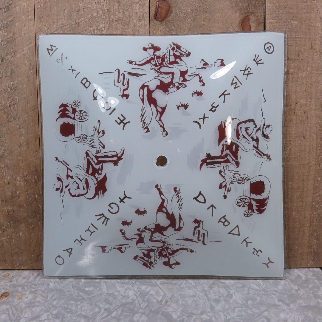 Vintage 1950s Cowboy Glass Ceiling Light Shade, Western Decor - Etsy