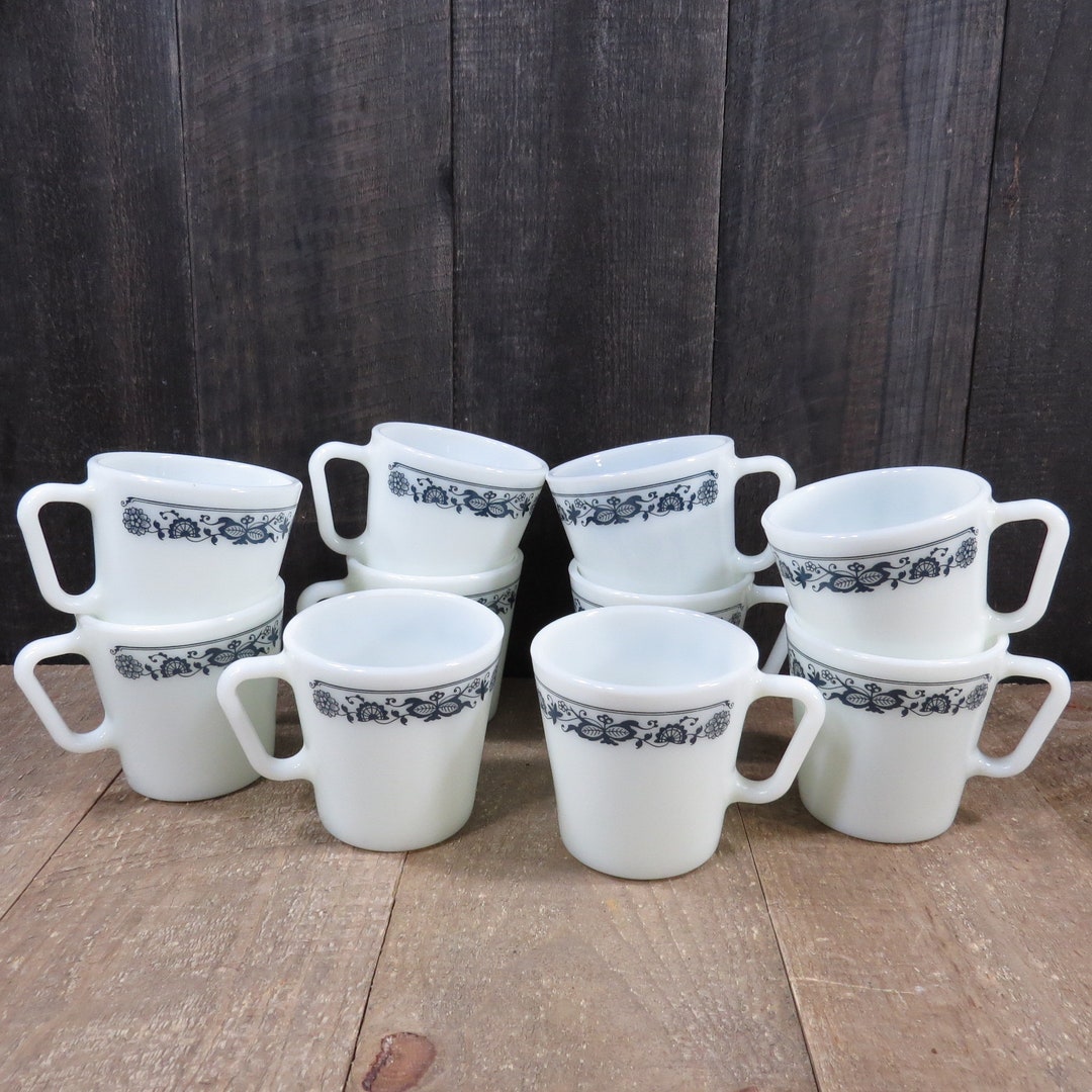 Multiple Vintage Pyrex Old Town Blue Coffee Mugs, 1970s / 1980s ...