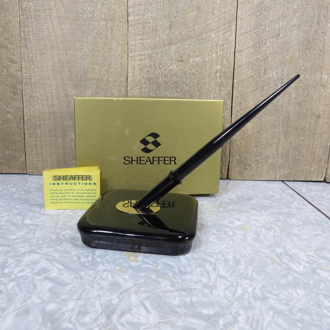 Vintage Sheaffer 501H Desk Set – Black Base With 20FD Fountain Pen ...
