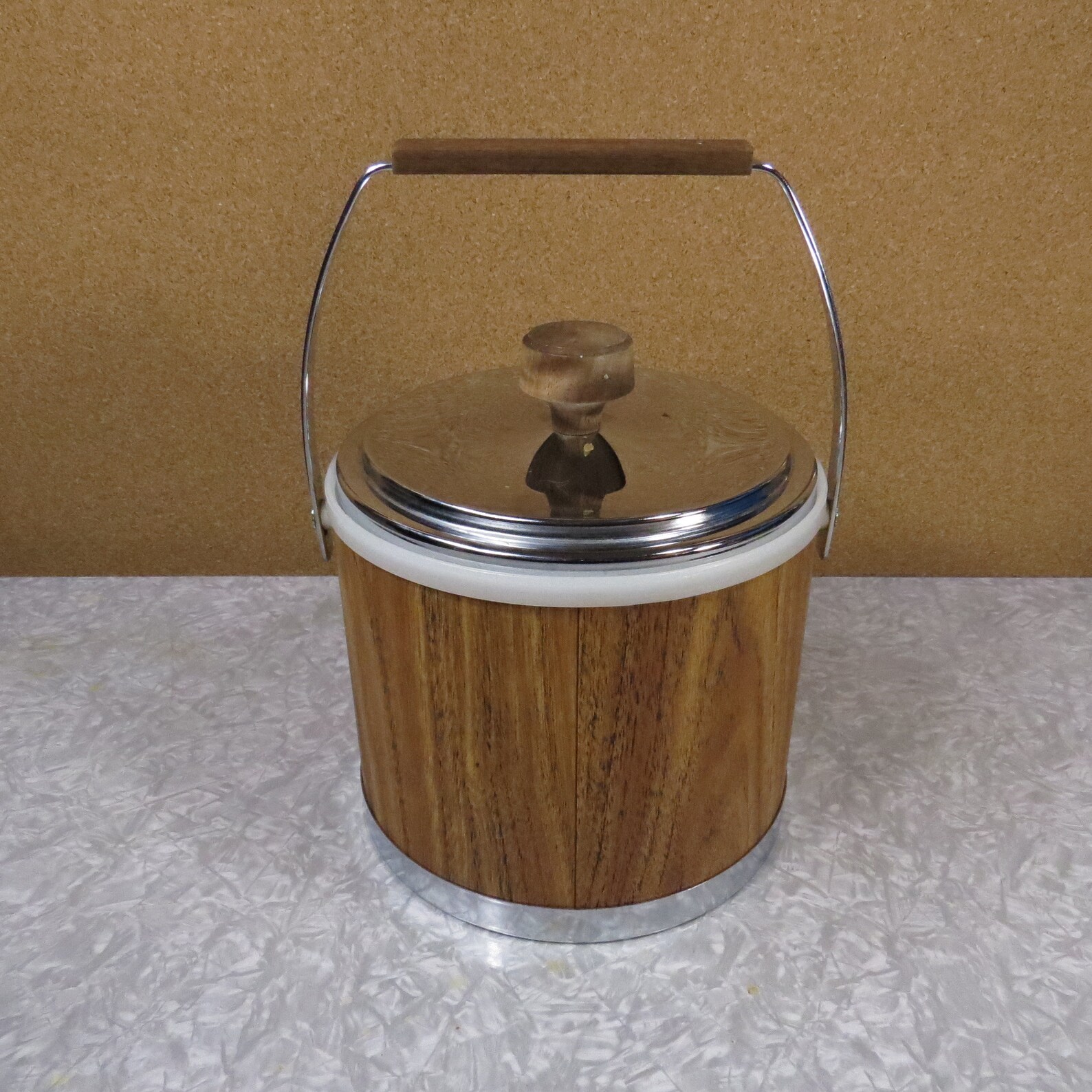 Vintage Kromex Mid Century Ice Bucket Vintage Wood and Chrome - Etsy