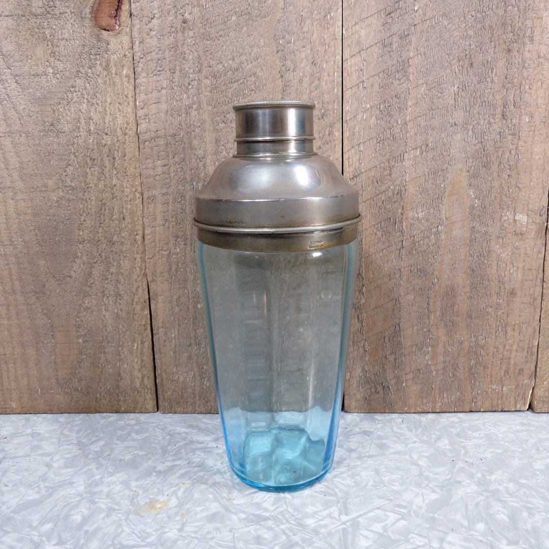 Vintage Czech Light Blue Glass Cocktail Shaker, Art Deco Barware - Etsy
