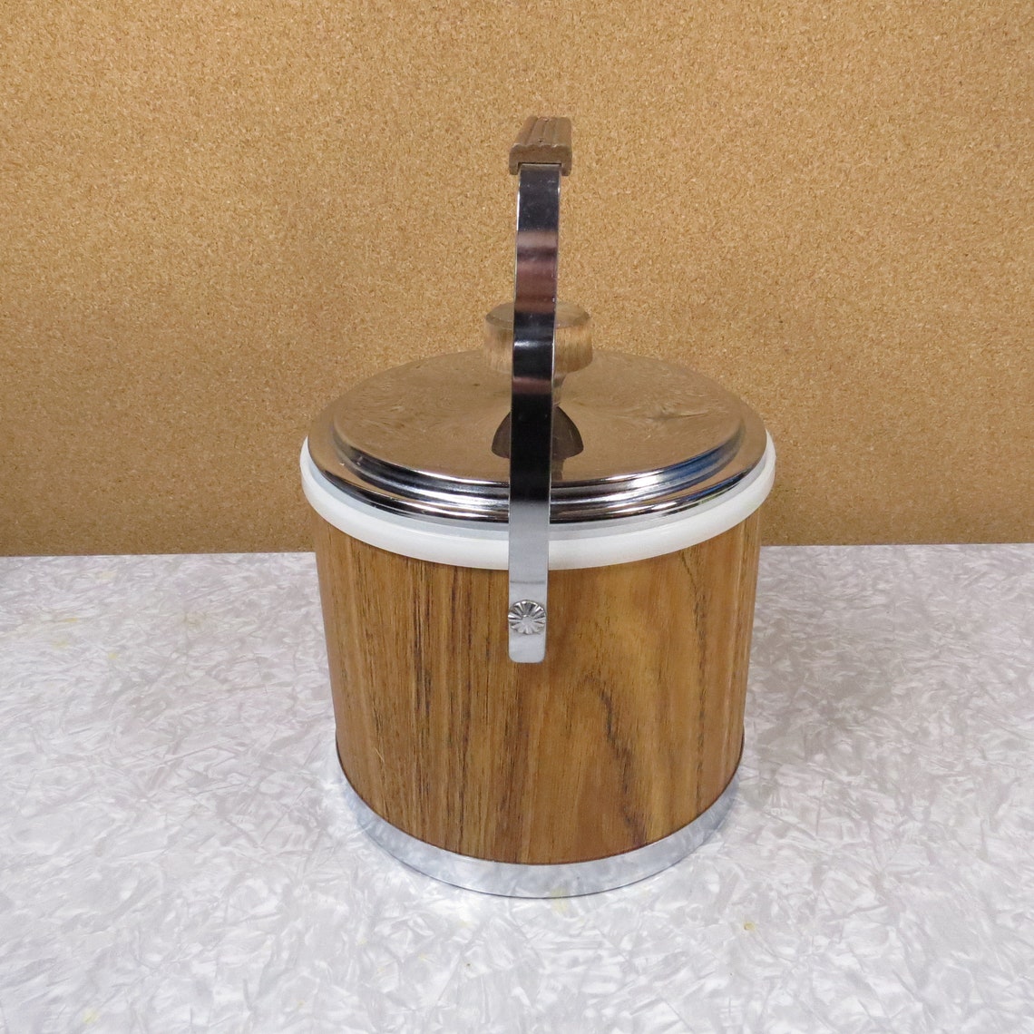 Vintage Kromex Mid Century Ice Bucket Vintage Wood and Chrome - Etsy