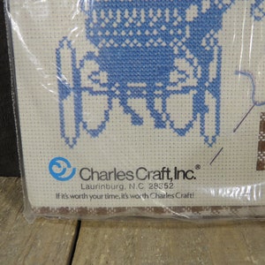 Vintage Brown Gingham Charles Craft Brown Cross Stitch Fabric 22ct, New ...