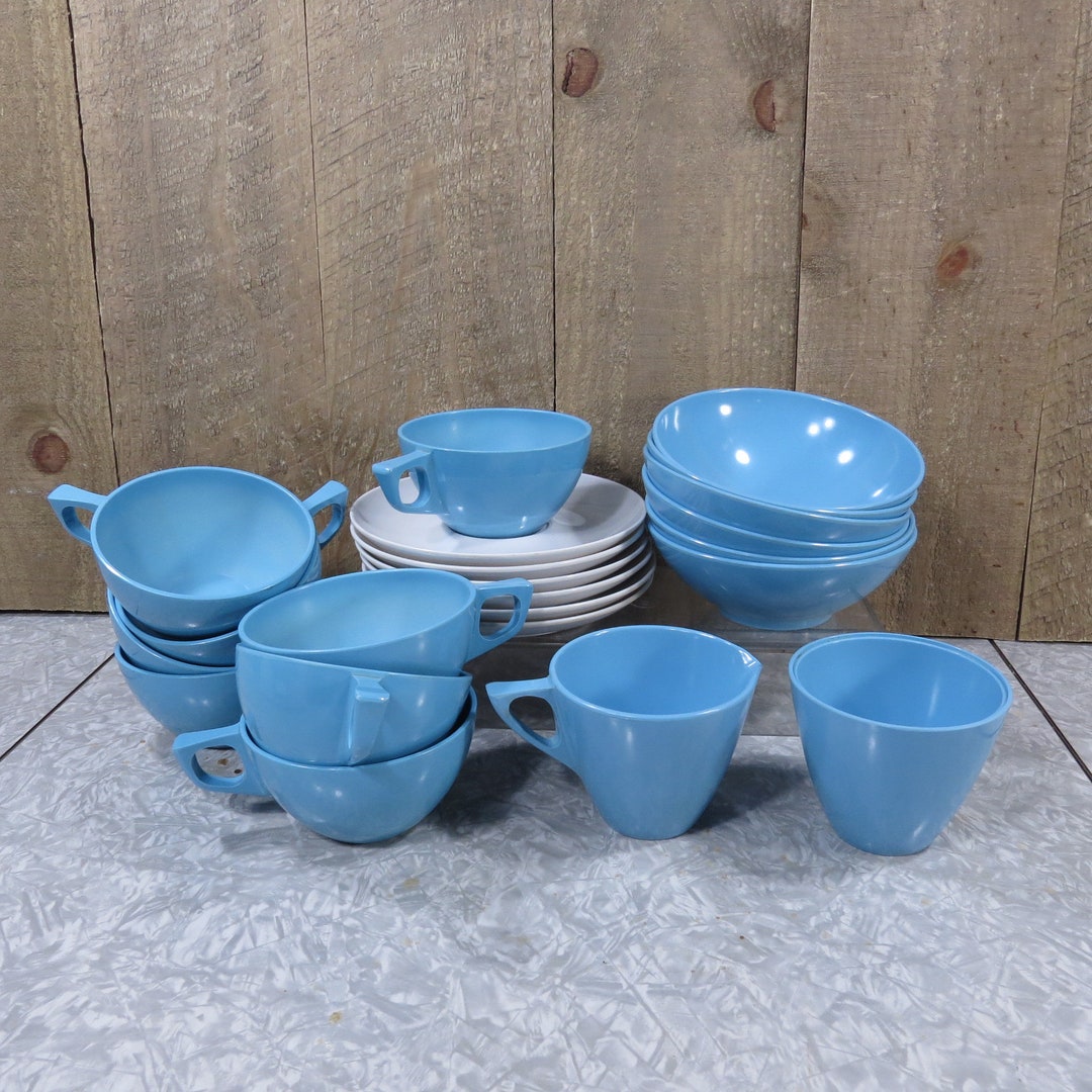 Vintage Blue and White Sun Valley Melmac Breakfast Dishes - Etsy