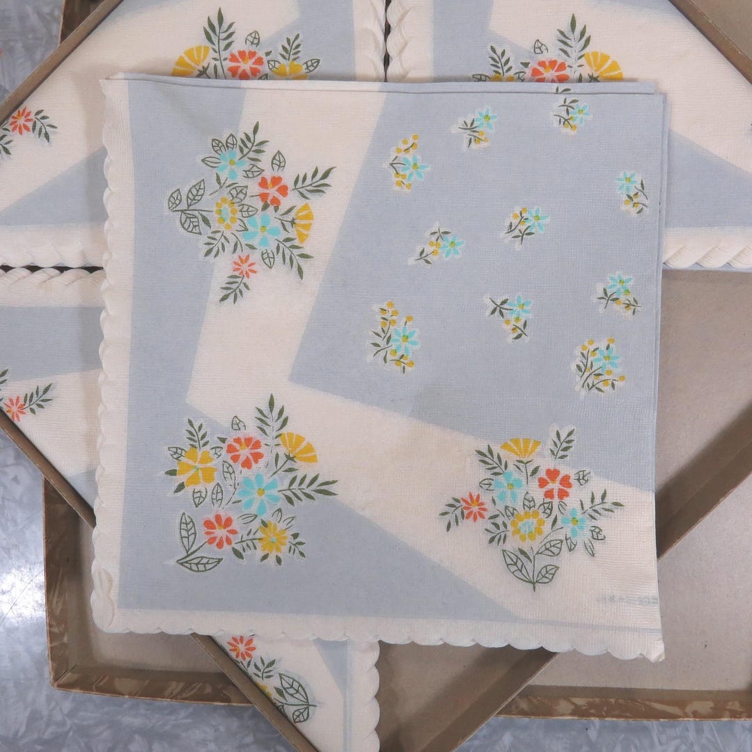 Vintage 1950s Floral Paper Napkins Set: Mid-century Party Decor, Made ...