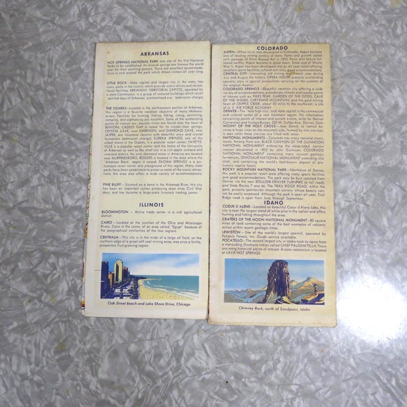 Vintage Road Map Lot – 7 Gas Station Maps & Guides, Shell, Gulf, Amoco ...