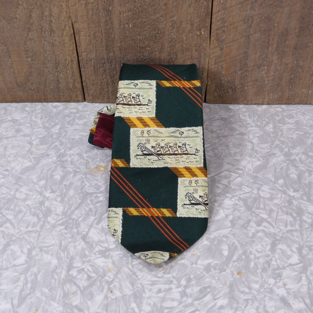 Vintage Crew Rowing Cartoon Tie 1970s Kitschy Mens Wide - Etsy