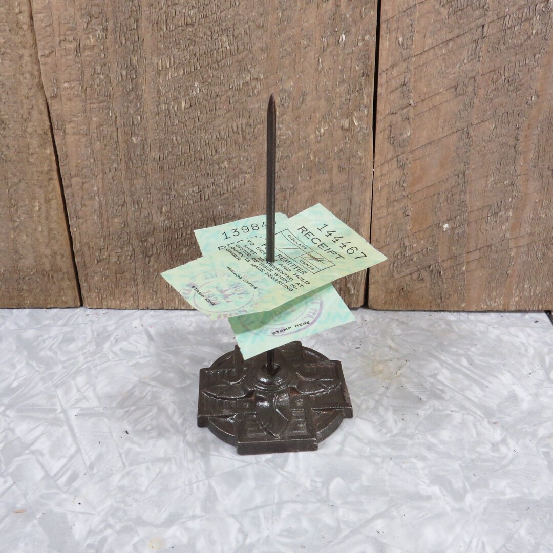 Vintage Metal Receipt Spike General Store Memorabilia Office Cast Metal ...