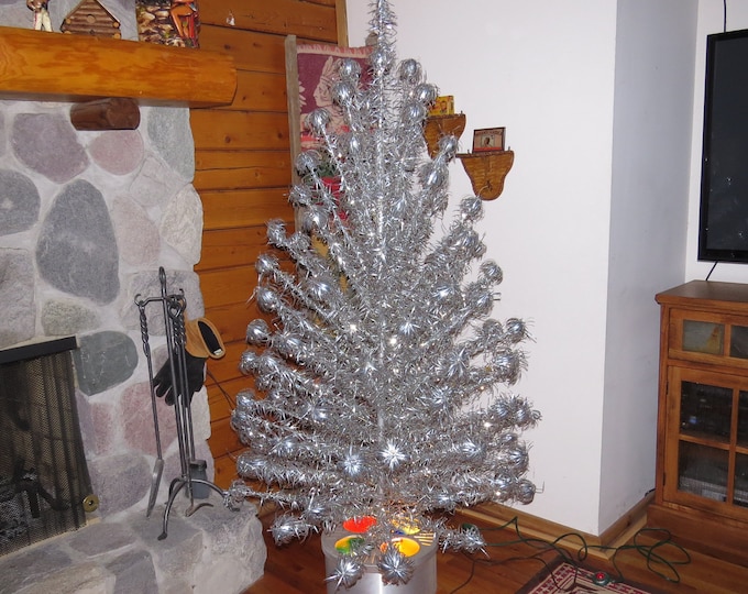 7 Ft the Sparkler Aluminum Christmas Tree With Color Wheel Base Vintage ...