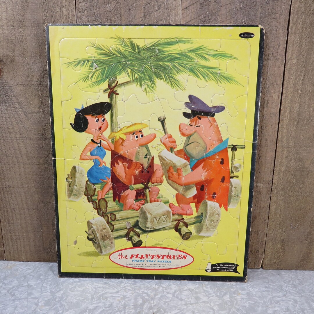 Vintage Flintstones Whitman Frame Tray Puzzle 1960 Large Childs Puzzle ...