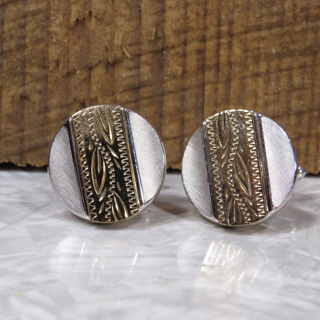 Midcentury Swank Cuff Links, Vintage 1960s Mens Brushed Silver With ...