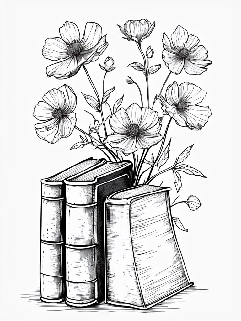 Spring Coloring Pages. Flowers Coloring Pages. Books Coloring Pages ...