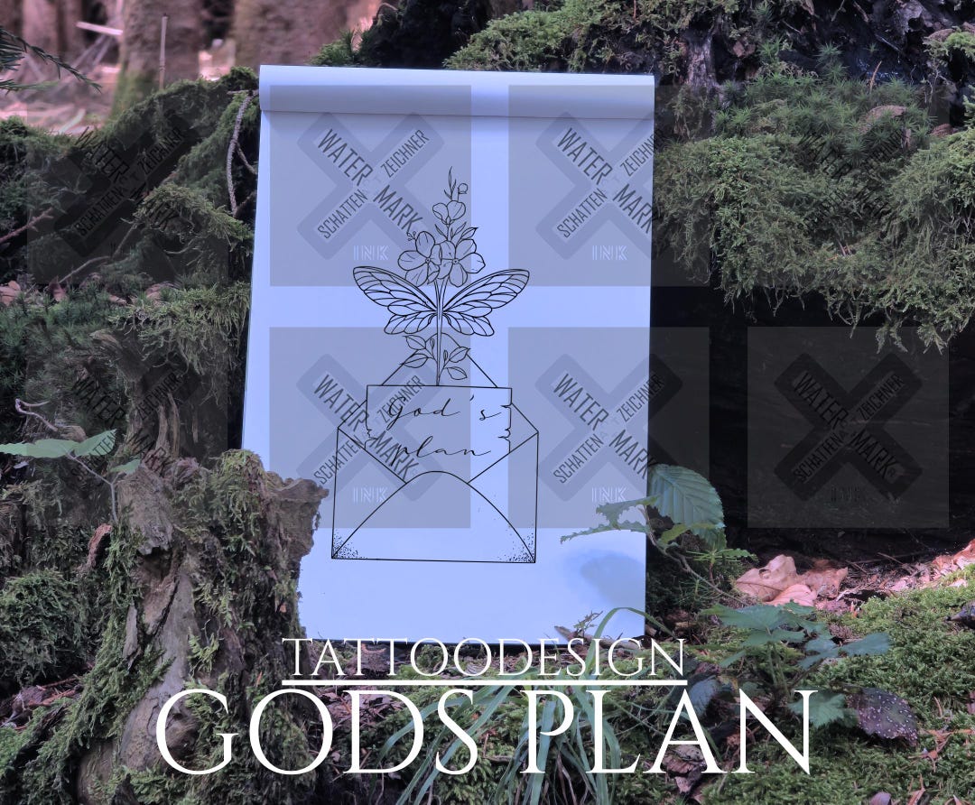 Tattoo Design: Gods Plan - (tattoo - Floral - Instant Download - Design ...