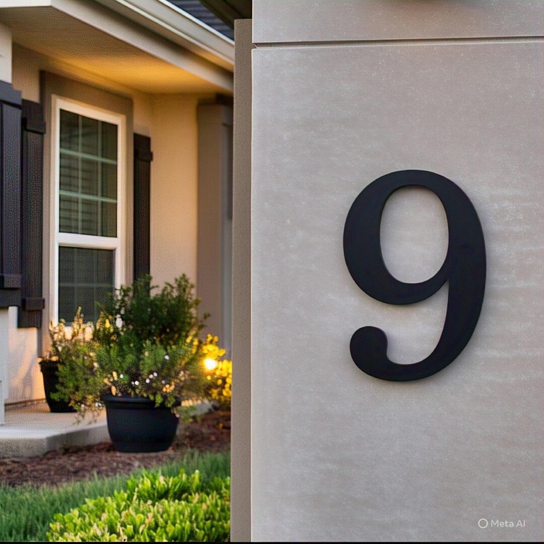 Black Acrylic House Numbers: 12 Inch Door Sign Plaque - Etsy