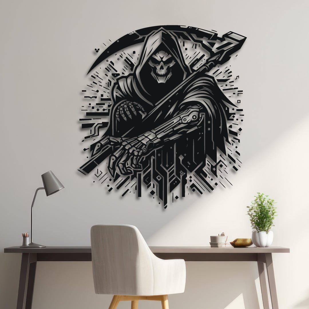 Reaper Laser Cut Dxf Files Wall Decor Ai Cdr Dxf Pdf Svg Digital Vector ...