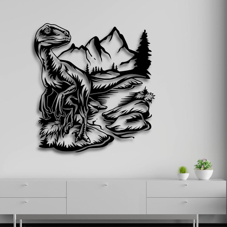 Dinosaur Laser Cut Dxf Files Wall Decor Ai Cdr Dxf Pdf Svg Digital ...