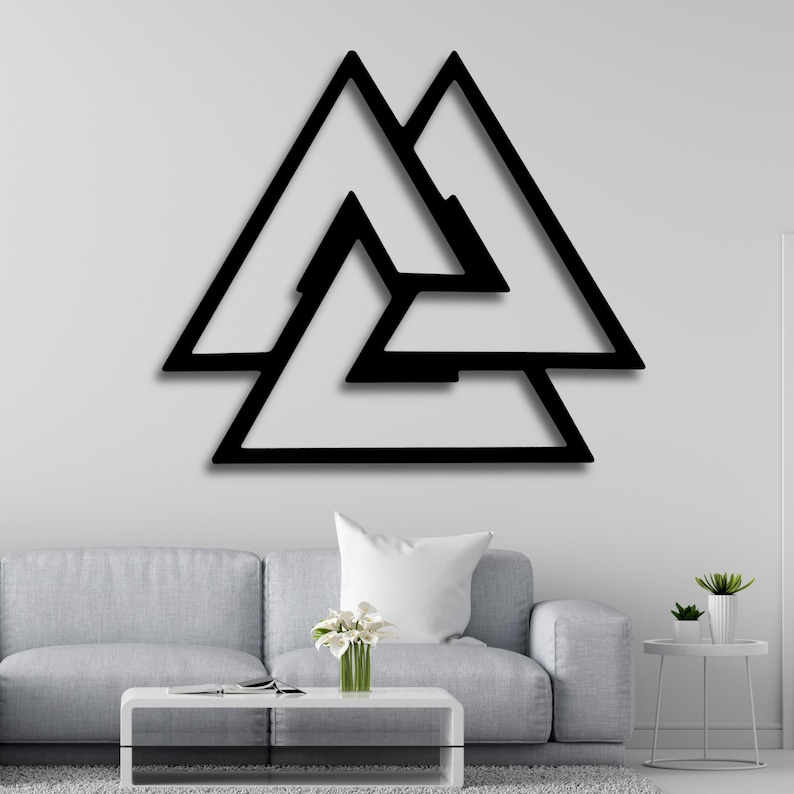 Valknut Symbol Wall Art SVG | Norse Viking Triangle Laser Cut File ...
