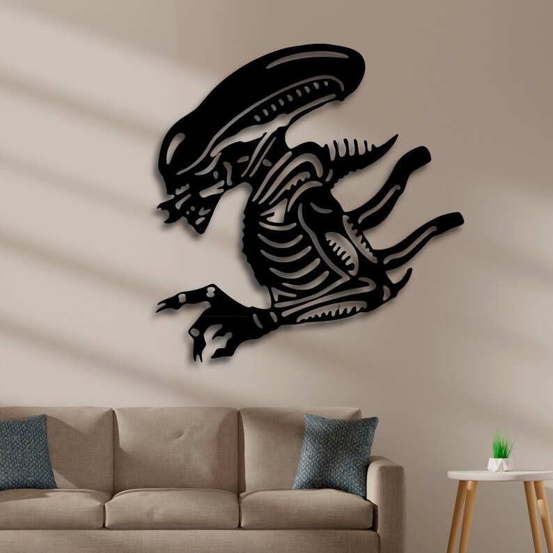 Alien Laser Cut Dxf Files Wall Decor Ai Cdr Dxf Pdf Svg Digital Vector ...