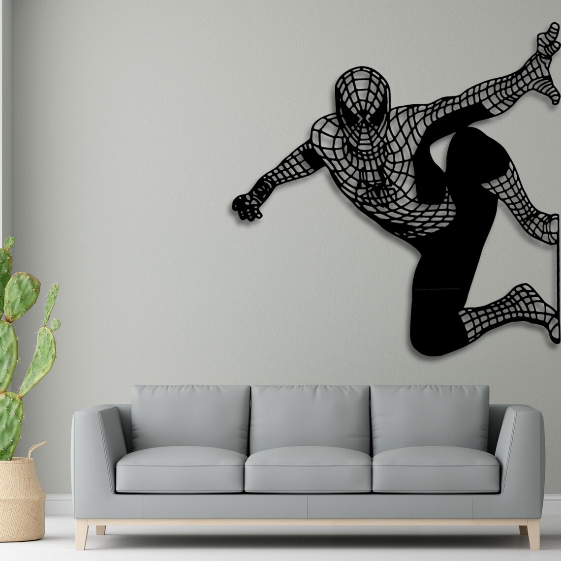 Spiderman Jump Wall Art SVG | Comic Superhero Silhouette Laser Cut File ...