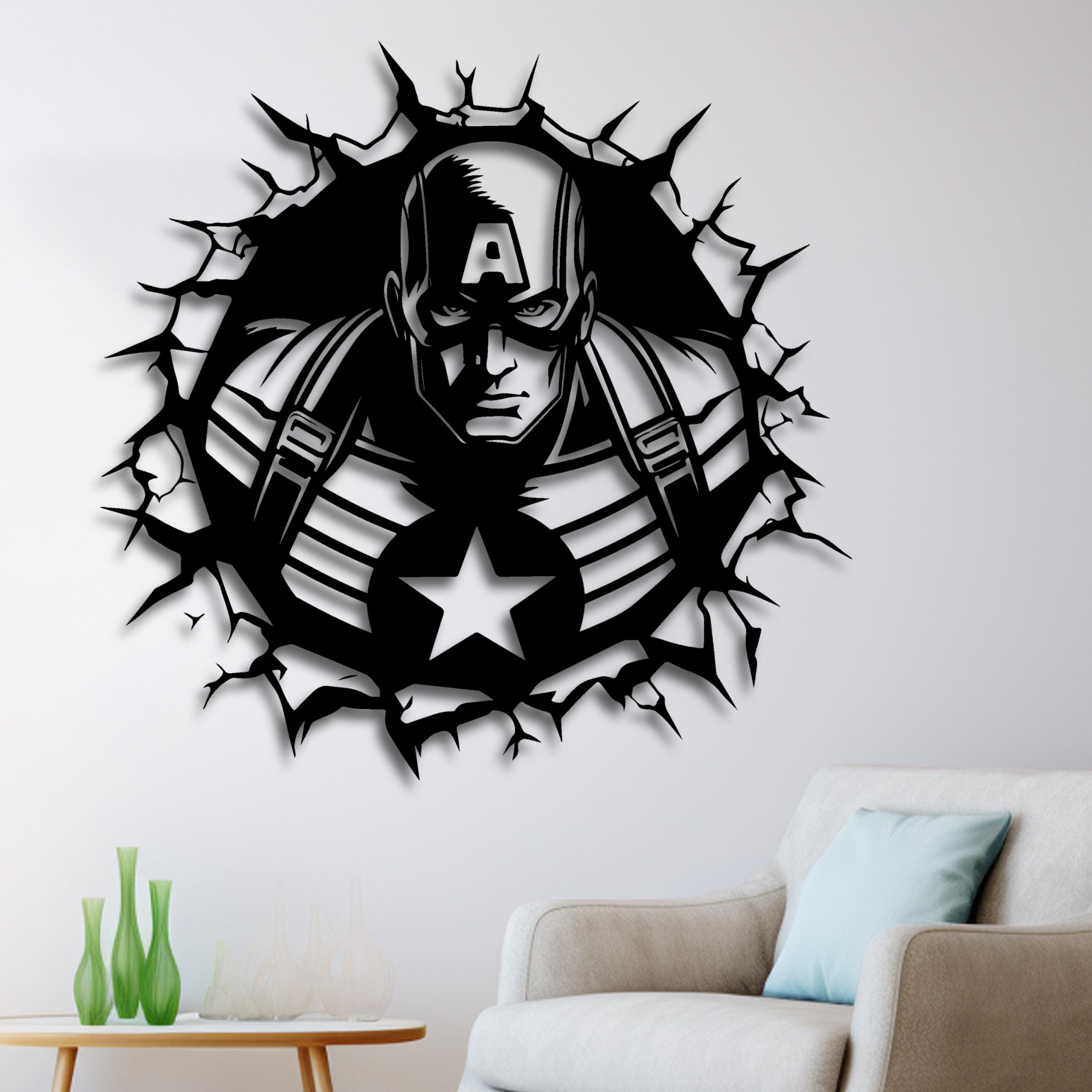 Captain America Superhero Wall Art | Bold Avenger Laser Cut File for ...