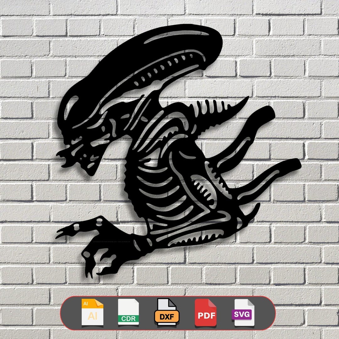 Alien Wall Decor, Xenomorph, Laser Cut, Ai, Cdr, Dxf, Pdf, Svg, CNC ...