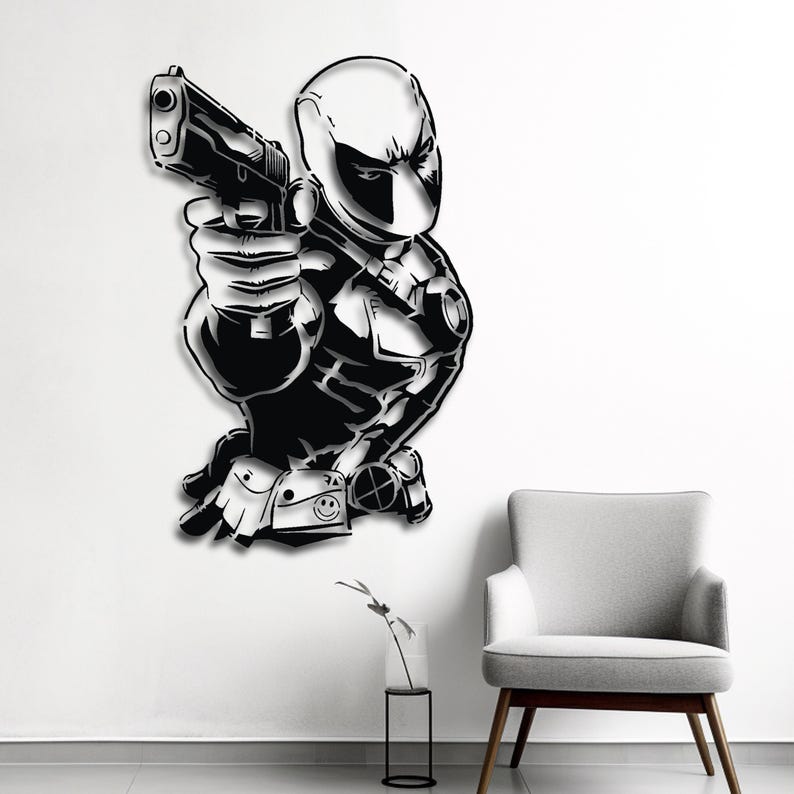 Deadpool Laser Cut Dxf Files Wall Decor Ai Cdr Dxf Pdf Svg Digital ...