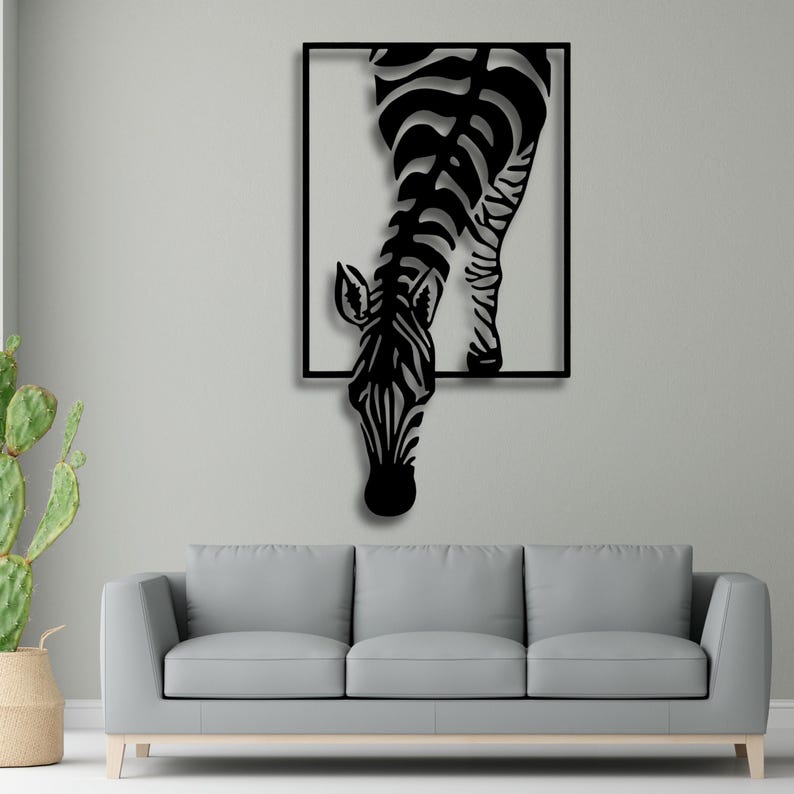 Zebra Head Wall Art SVG | Wild Animal Silhouette Cut File for Laser ...