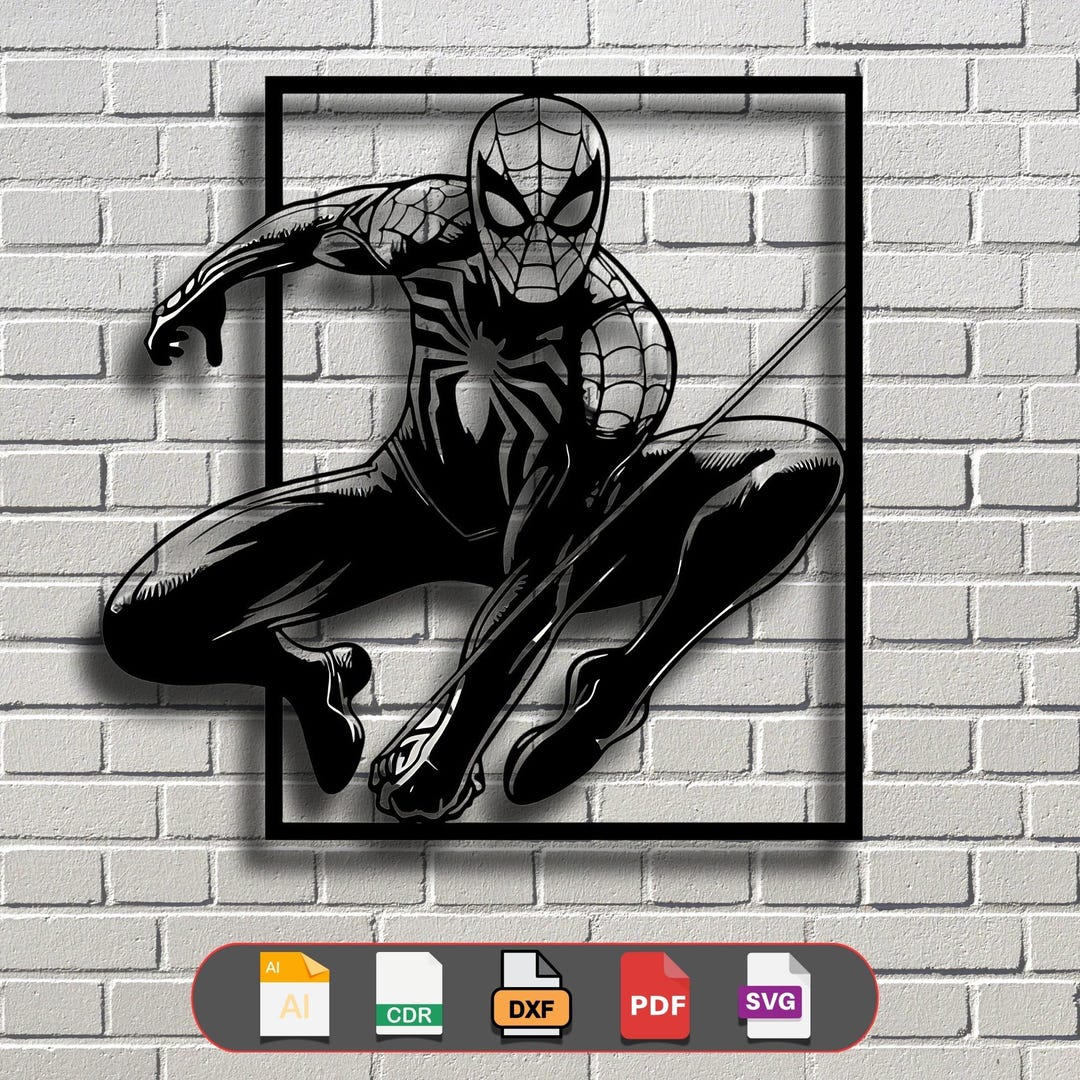 Spiderman Wall Decor, Laser Cut, Ai, Cdr, Dxf, Pdf, Svg, CNC Plasma Cut ...