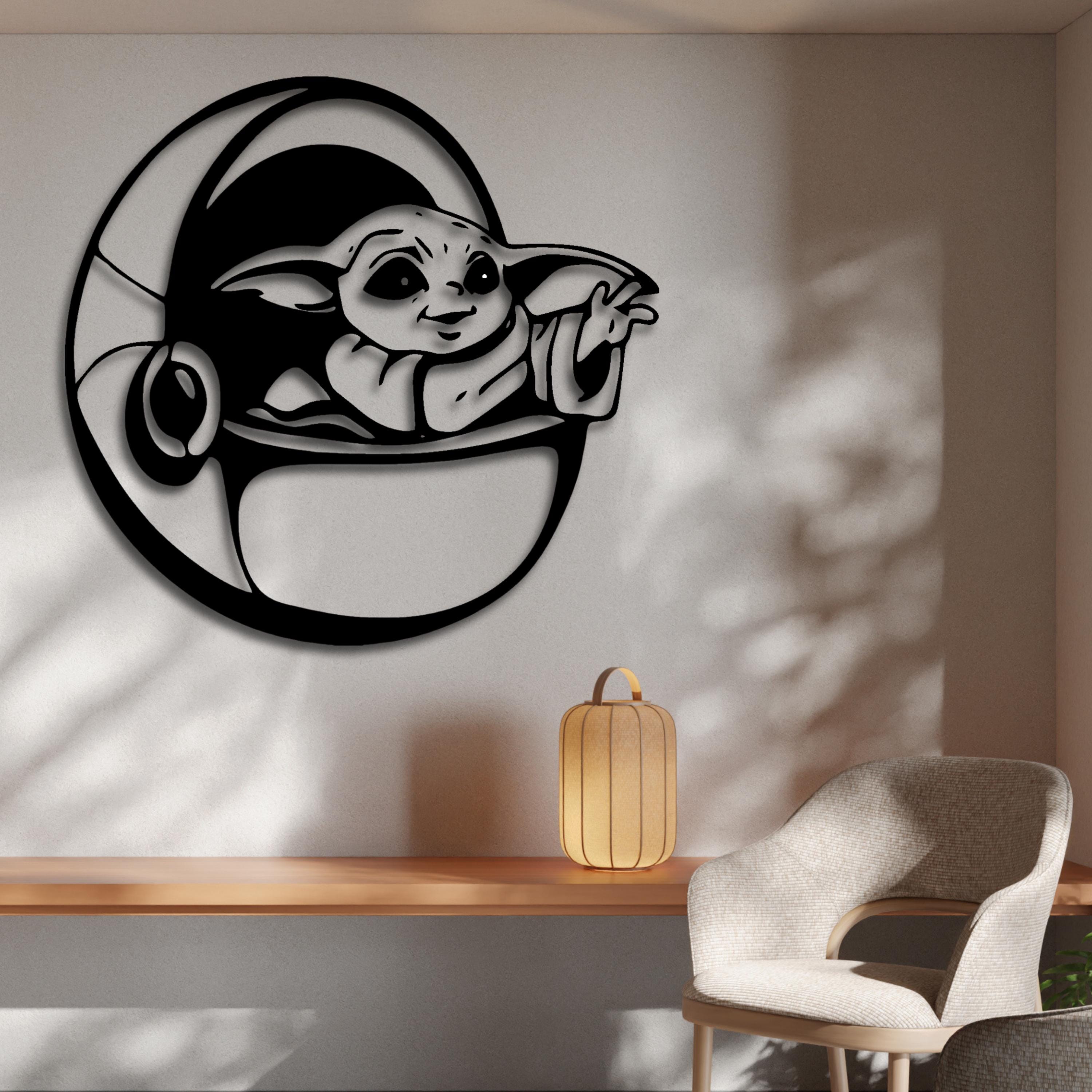 Grogu Star Wars Yoda Laser Cut Dxf Files Wall Decor Ai Cdr Dxf Pdf Svg Digital Vector Files CNC ...