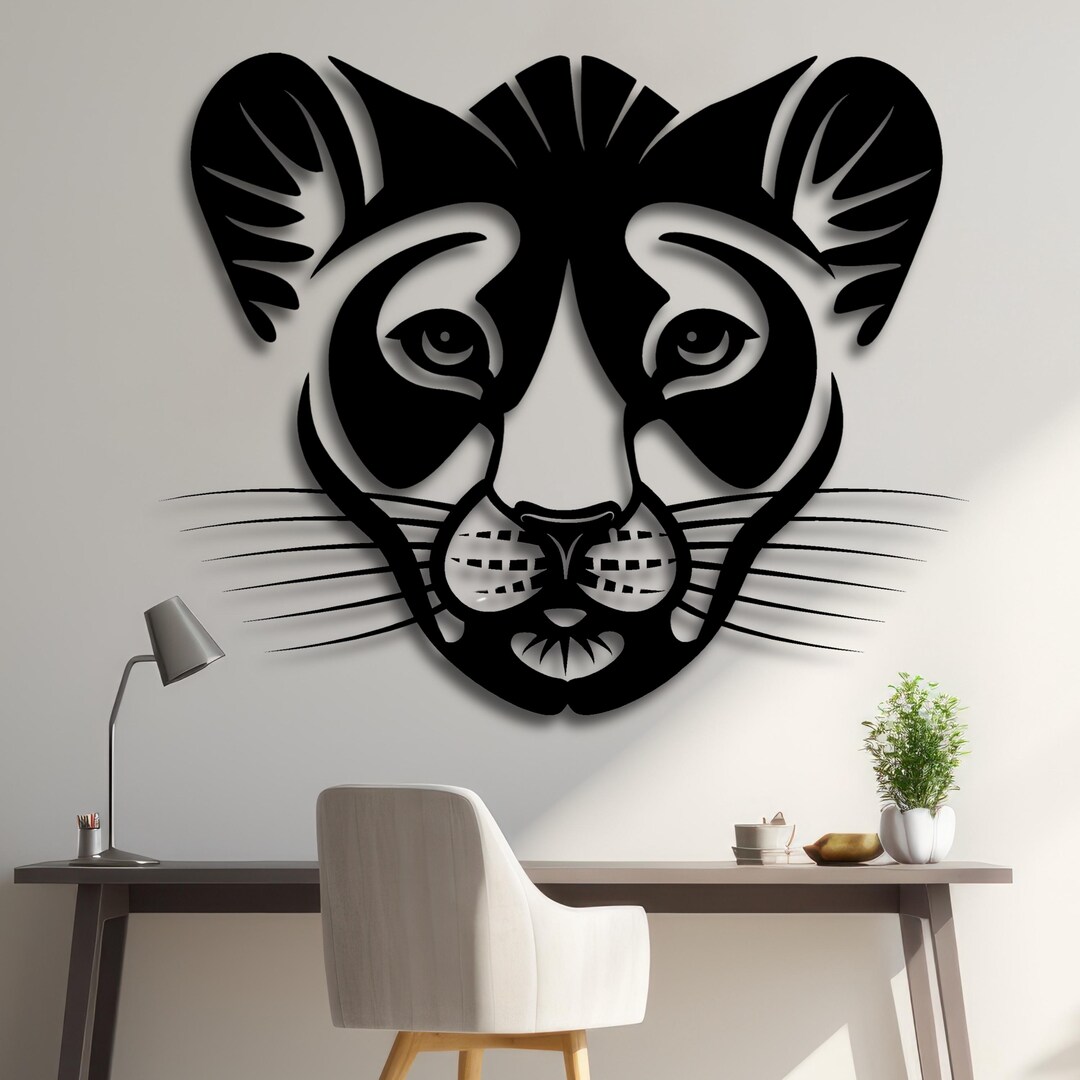 Tiger Face SVG | One Layer Geometric Animal Head Wall Art for Laser ...