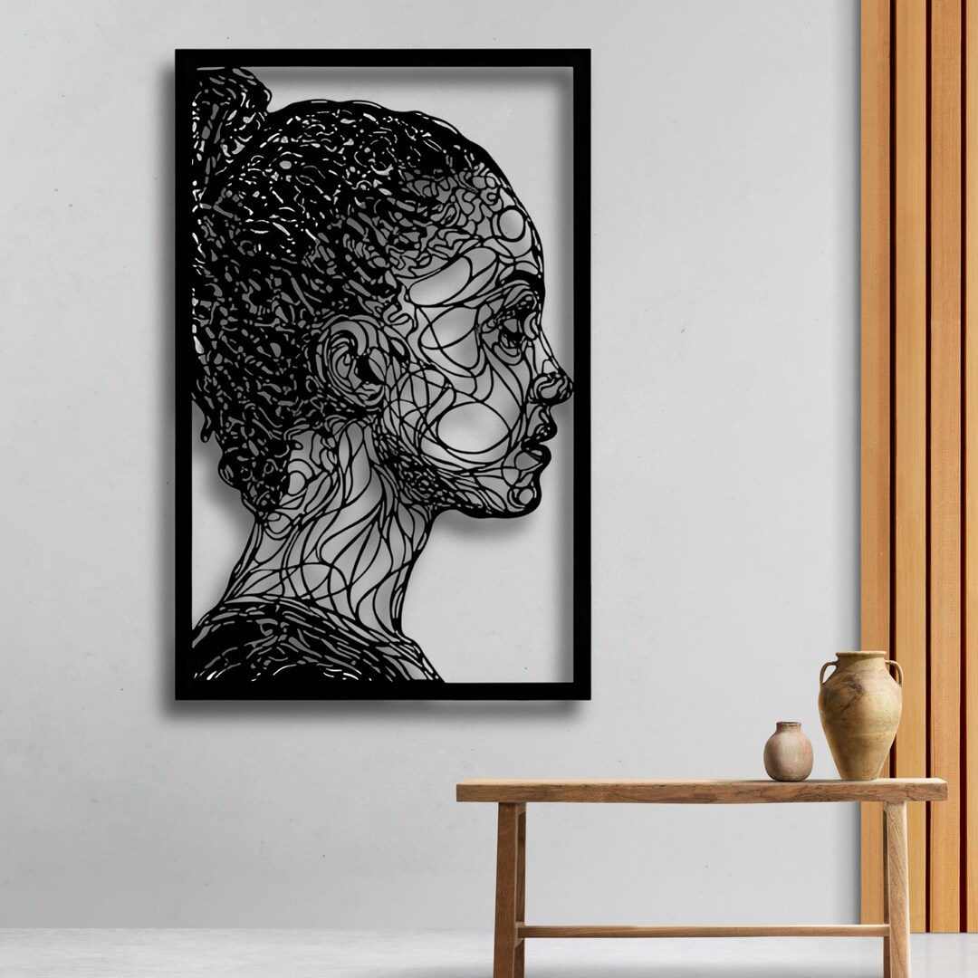 Abstract Female Portrait Line Art SVG | Elegant Woman Silhouette Laser ...