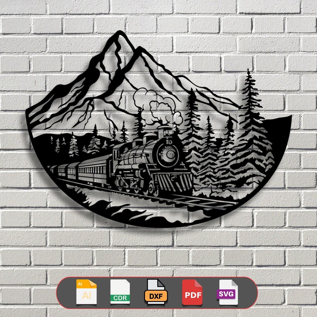 Train Wall Decor, Laser Cut, Ai, Cdr, Dxf, Pdf, Svg, CNC Plasma Cut ...