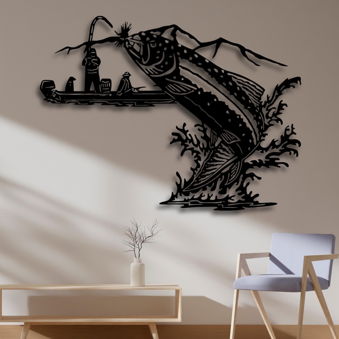 Fishing Laser Cut Dxf Files Wall Decor Ai Cdr Dxf Pdf Svg Digital ...