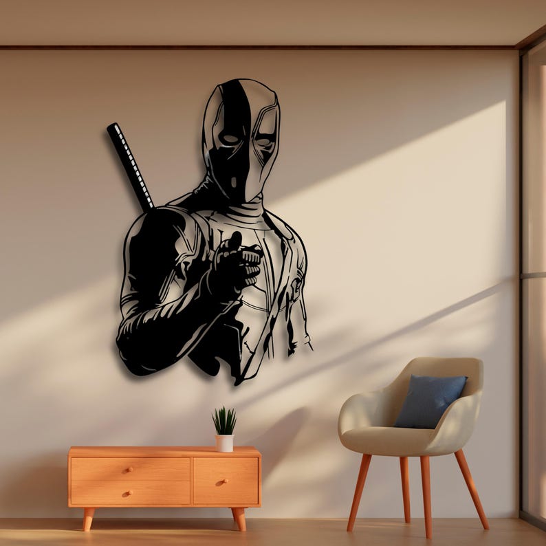 Deadpool Laser Cut Dxf Files Wall Decor Ai Cdr Dxf Pdf Svg Digital ...