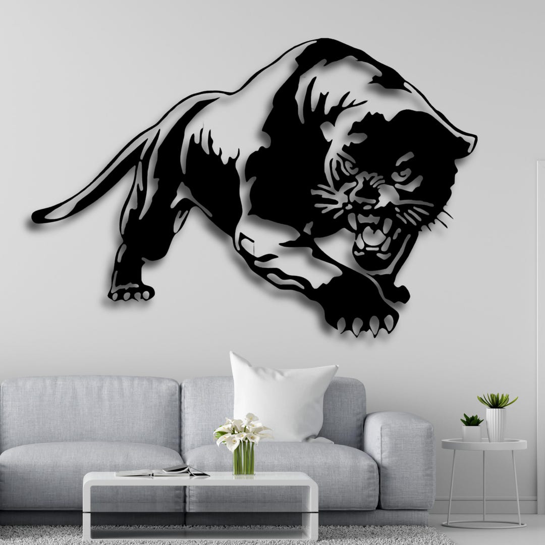 Angry Leopard Laser Cut Dxf Files Wall Decor Ai Cdr Dxf Pdf Svg Digital ...