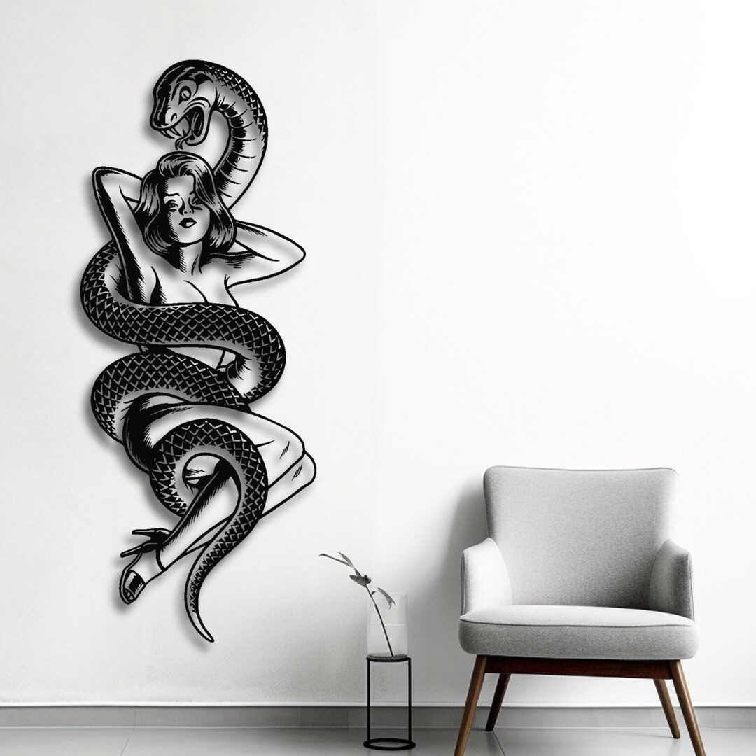 Snake Woman Laser Cut Dxf Files Wall Decor Ai Cdr Dxf Pdf Svg Digital ...