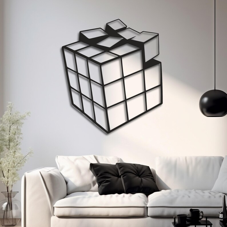 Rubik Cube SVG Wall Art | Abstract Puzzle Laser Cut File for Modern ...